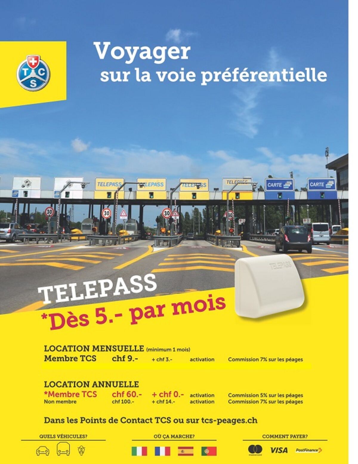 Télépéage 4 pays - TCS Suisse